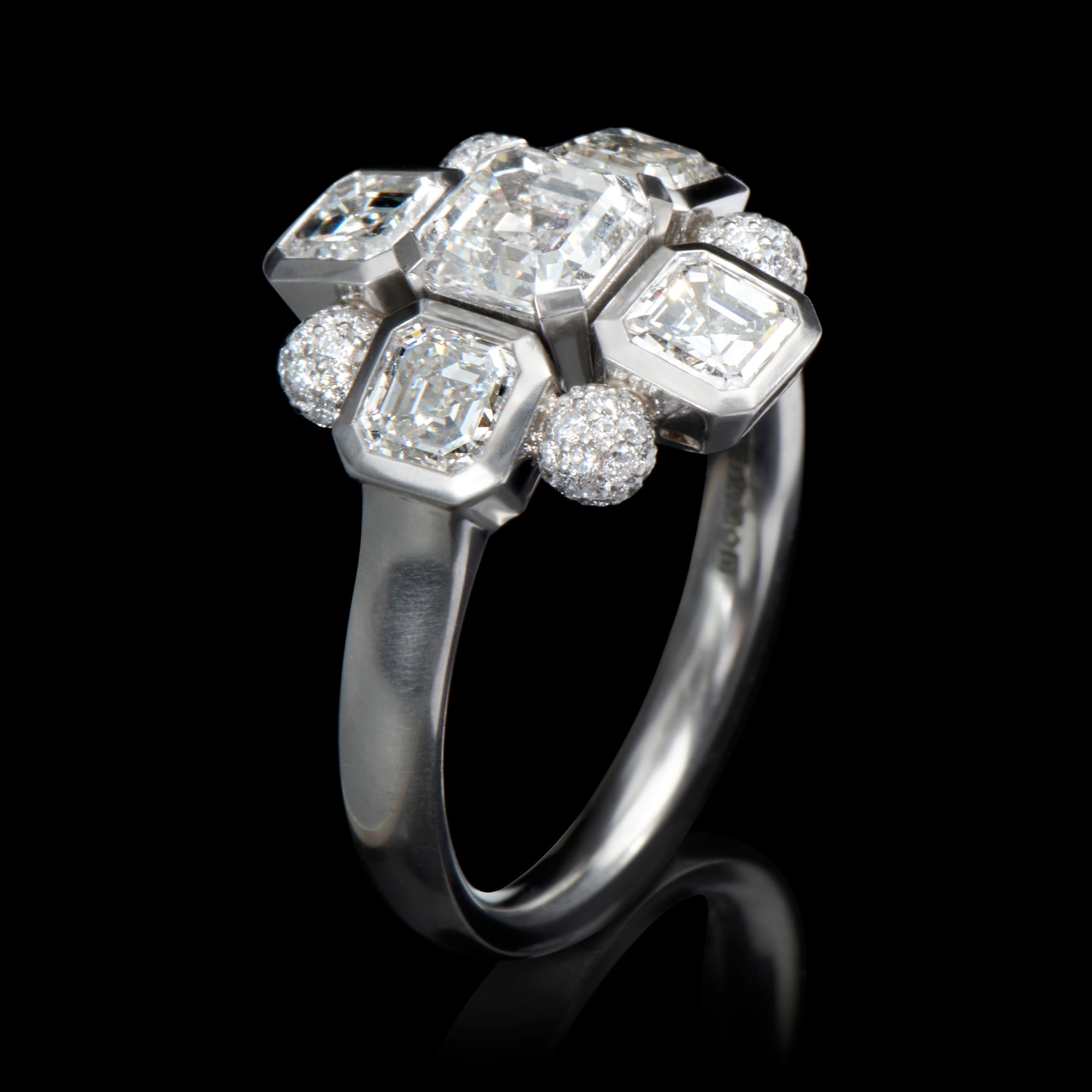 A unique & extraordinary art deco inspired diamond cluster ring ...